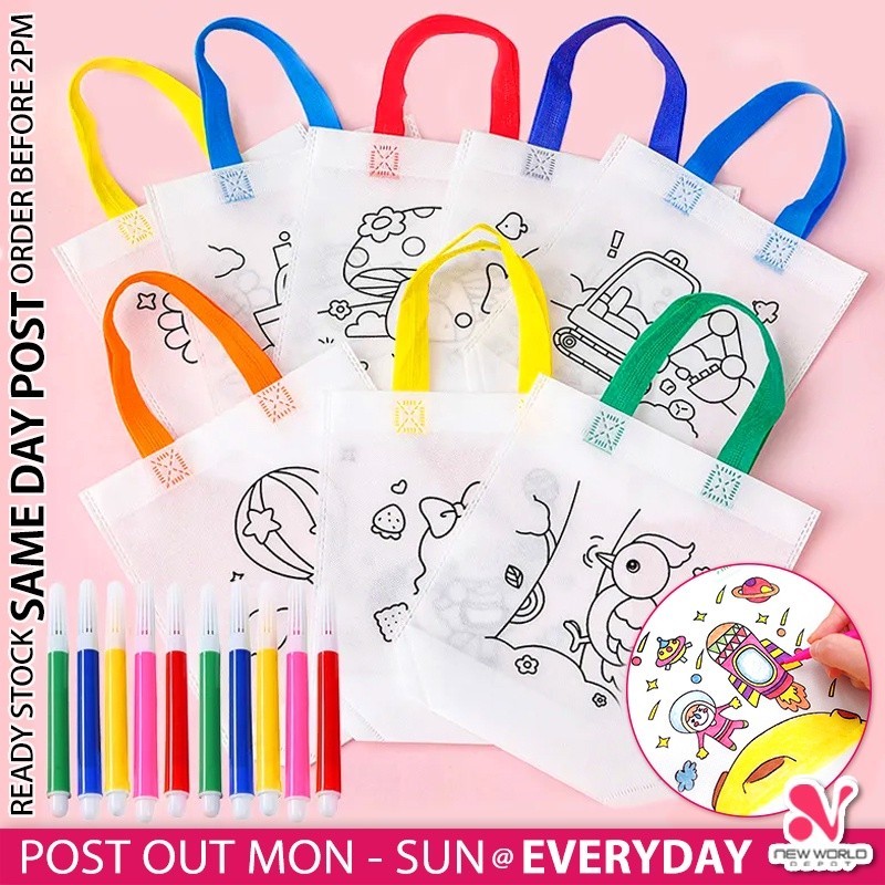 𝗘𝗡𝗛𝗔𝗡𝗖𝗘 𝗜𝗠𝗔𝗚𝗜𝗡𝗔𝗧𝗜𝗢𝗡 》DIY Coloring Bag Painting Canvas Graffiti Tote ...