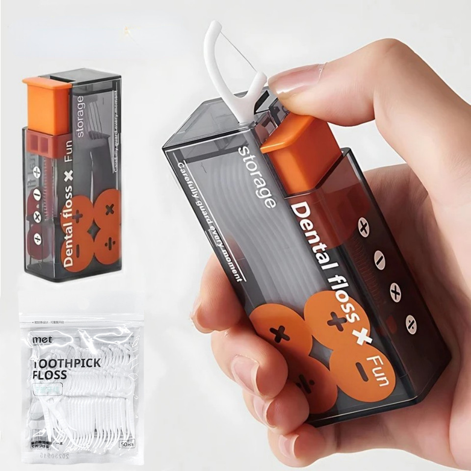 Portable Floss Dispenser Automatic Pop-Up Dental Floss Storage Box ...