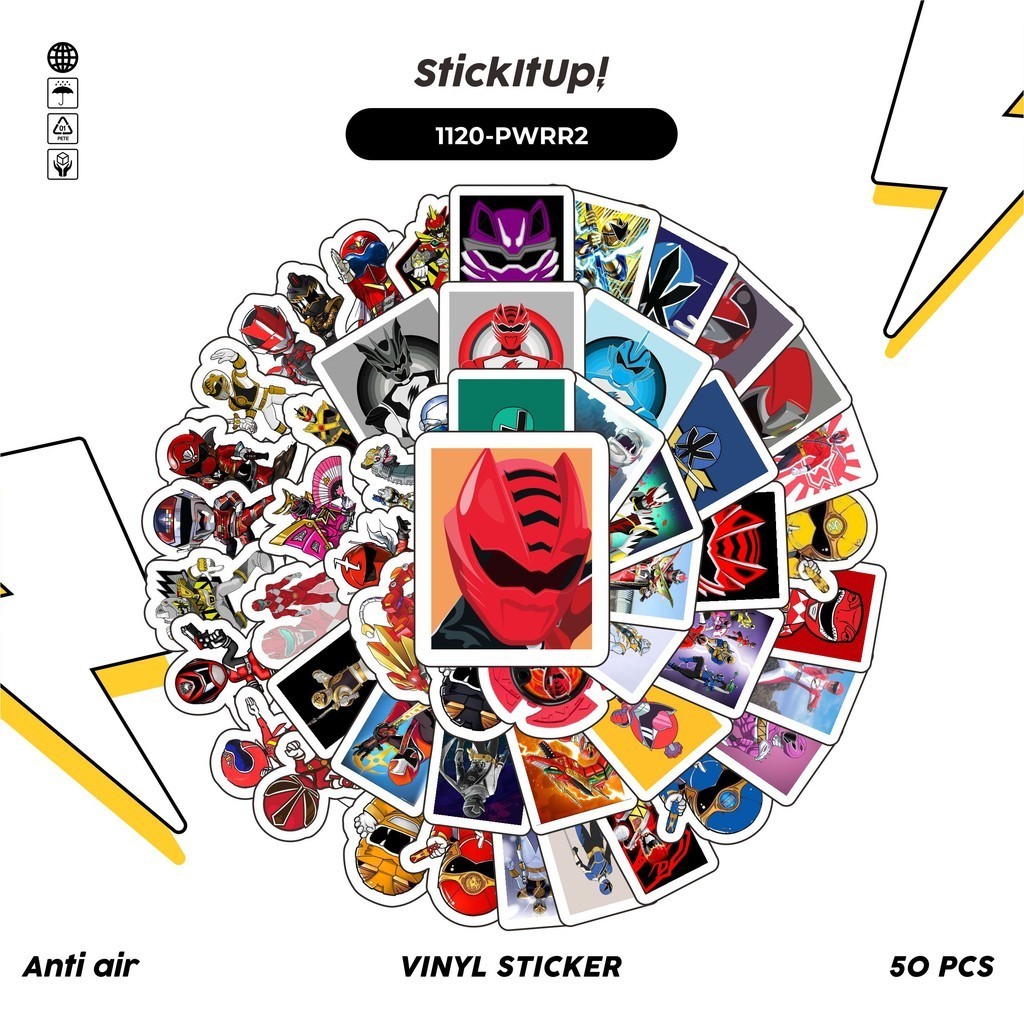 HP 100 Pcs Sticker Pack Power Rangers v2 Cute Cute Aesthetic Vinyl ...