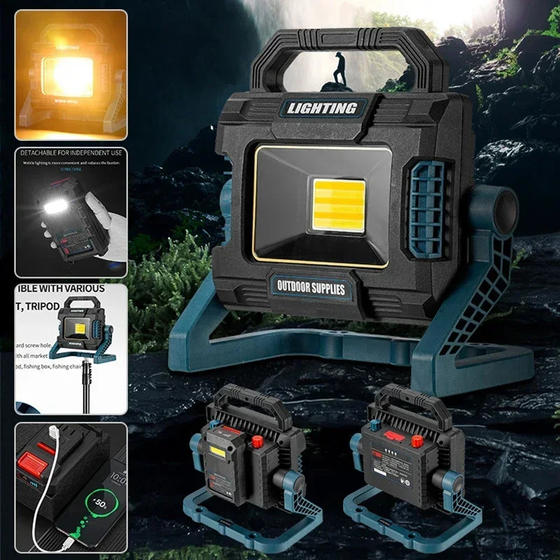 Powerful LED Work Light Rechargeable Searchlight Floodlight Inspection ...