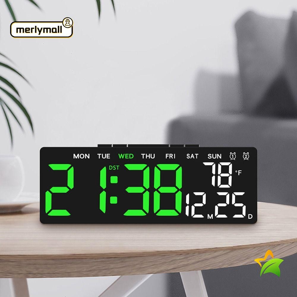 MERLYMALL Electronic Wall Clock, Wall-mounted Multi-functional Digital ...
