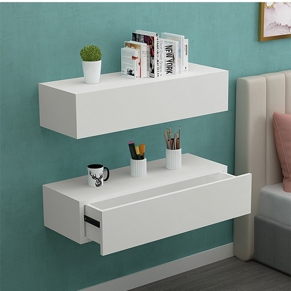 [Paint-Free Process]Floating Wall-Mounted Bedside Cabinet Drawer Cabinet Wall Cabinet Hotel ...