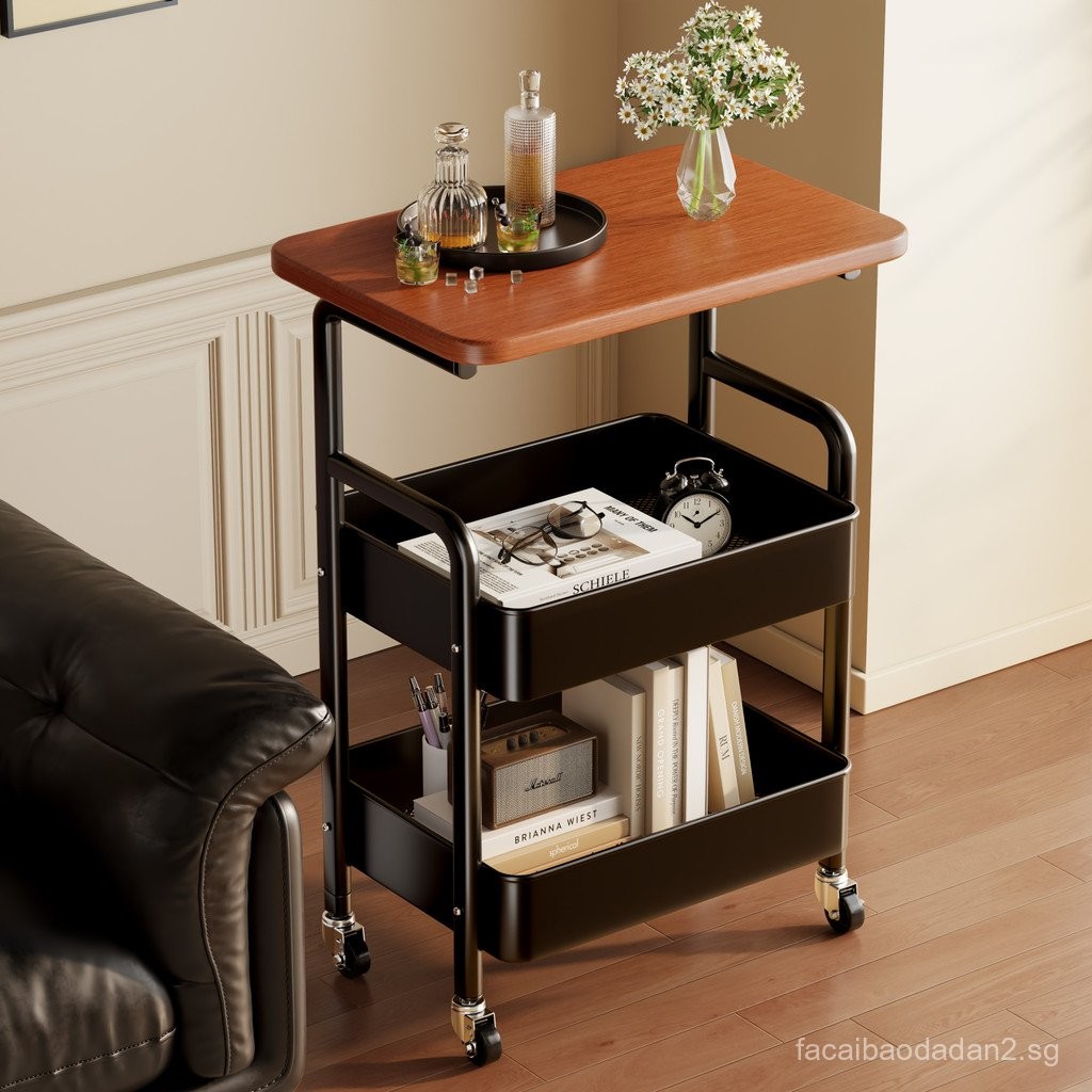 Removable Sofa Side Table Trolley Snack Rack Bedroom Bedside Table ...