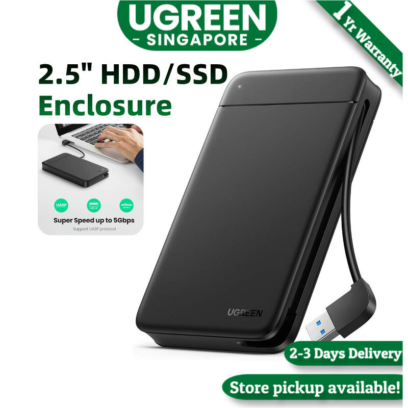 UGREEN 2.5 Inch Hard Drive Enclosure, External 2.5 SATA SSD HDD Hard ...