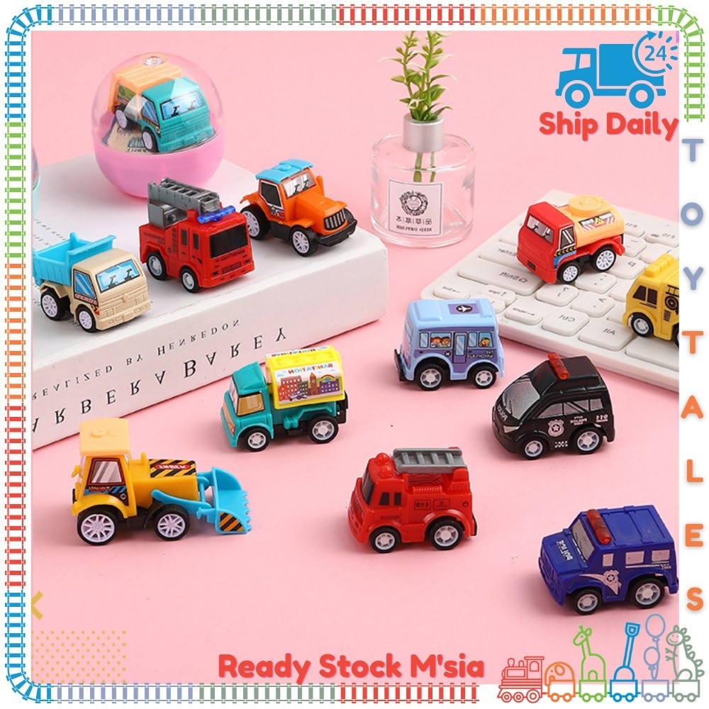 Mini Pull Back Vehicles Toys [Capsule] Construction Truck Police ...