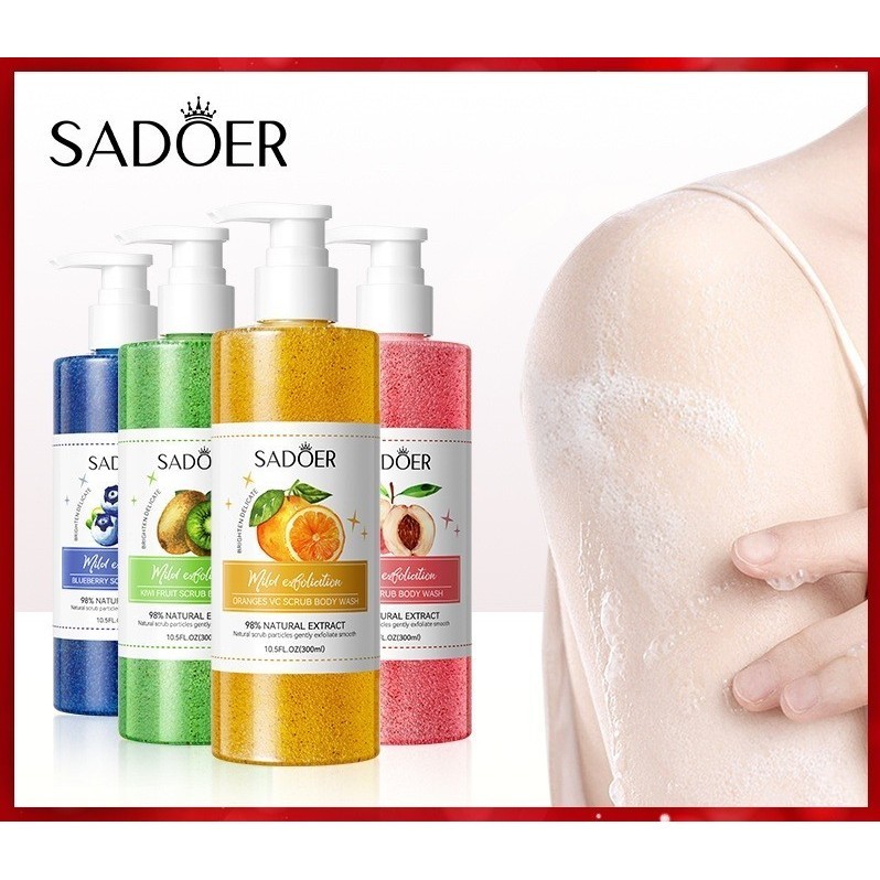 SADOER Fruit series Body Scrub Shower Gel 300ml | Shopee Singapore