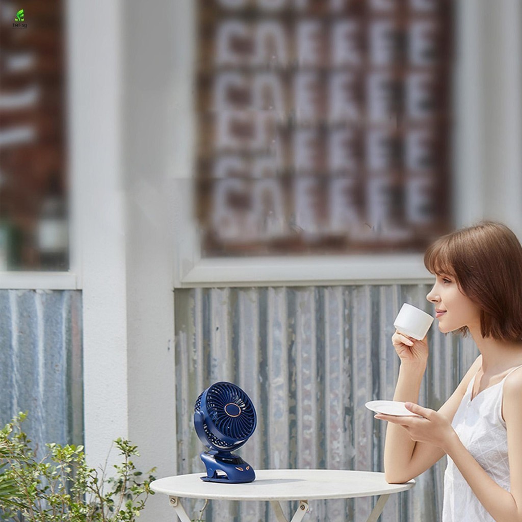 Portable Cooling Table Fan with Clip Rechargeable Ultra-Quiet Fan ...