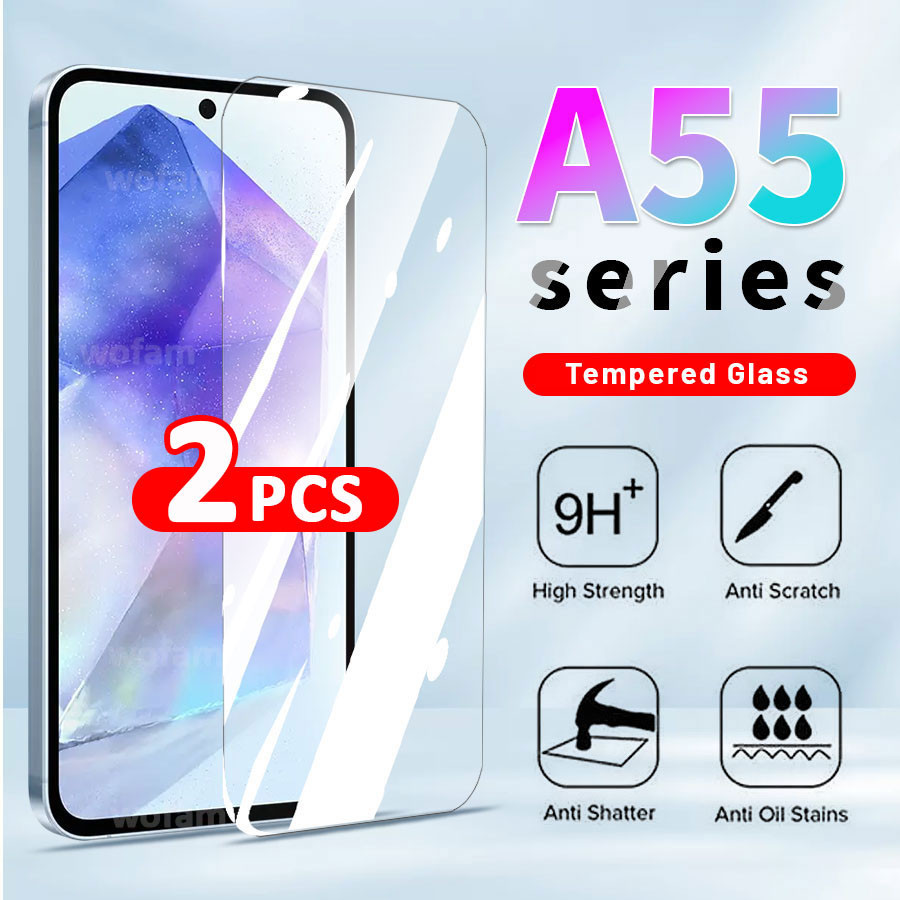 2PCS Tempered Glass For Samsung Galaxy A56 A36 A55 A26 A06 A16 A15 A35 A05s A14 A34 A54 A24 A25 ...