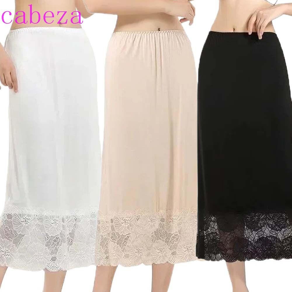 CABEZA Safety Underskirt Slips Skirt, Loose Solid color Women's Lace ...