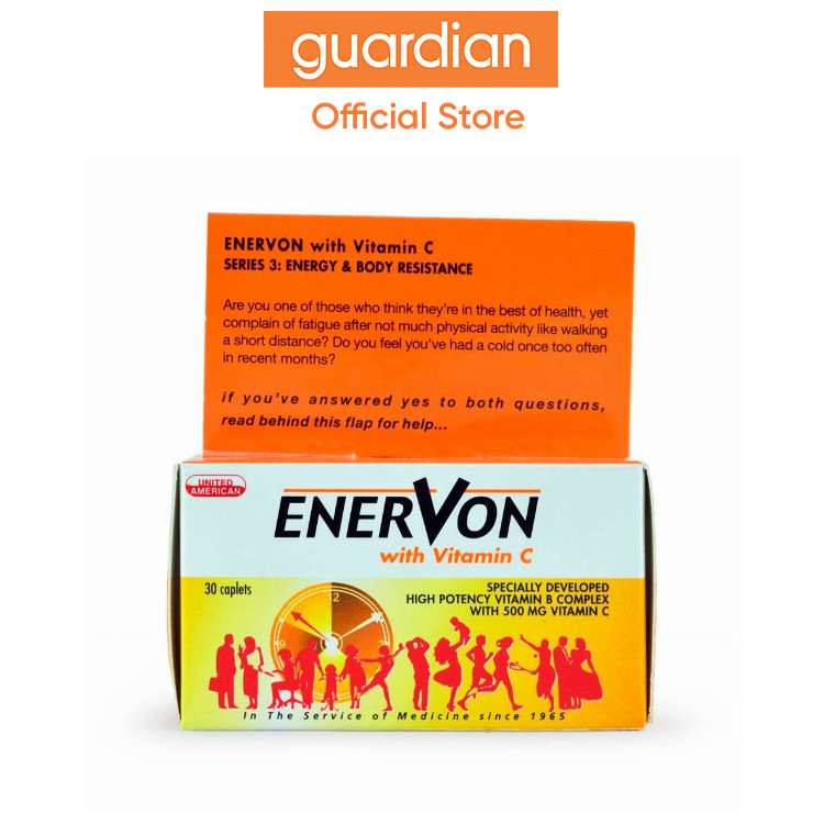 Enervon Vitamin B Complex with Vitamin C, 30pcs | Shopee Singapore