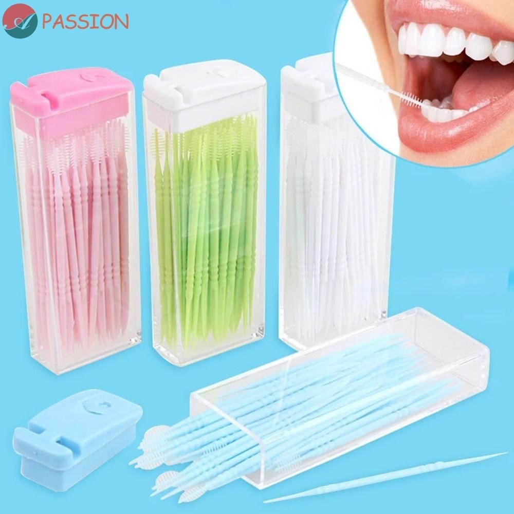 PASSION 300/60 Pcs Double-ended Toothpick, Disposable Plastic Fish Bone ...