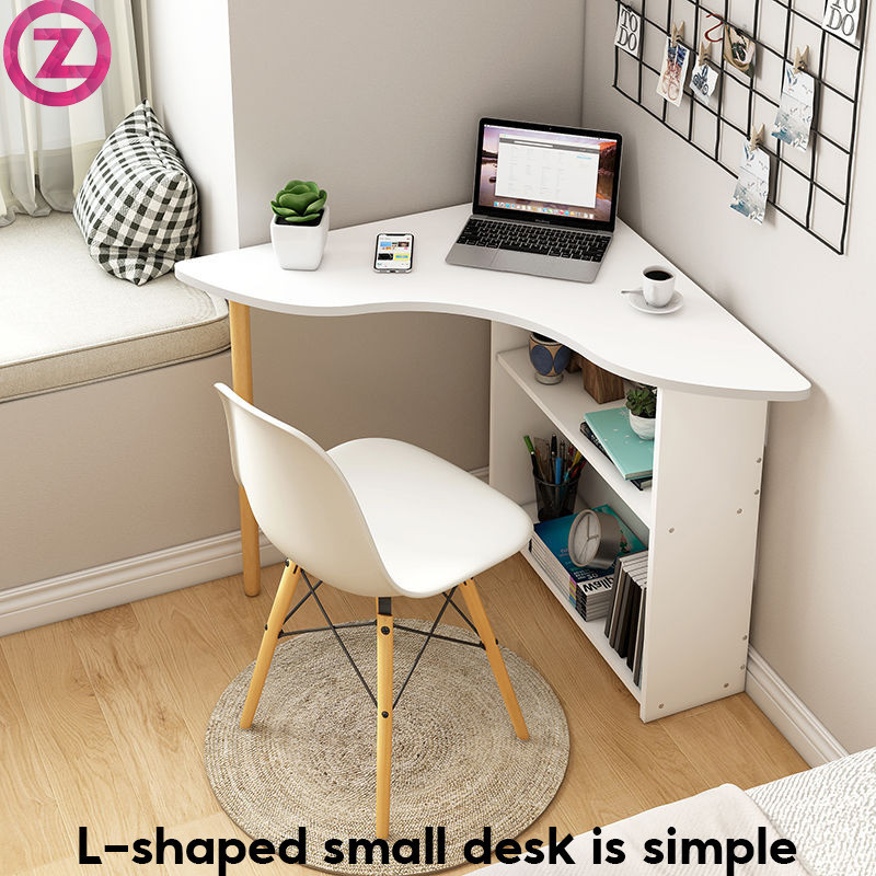 Zero Corner Study Table With Bookshelf Corner Desk Simple Desk Bookcase ...