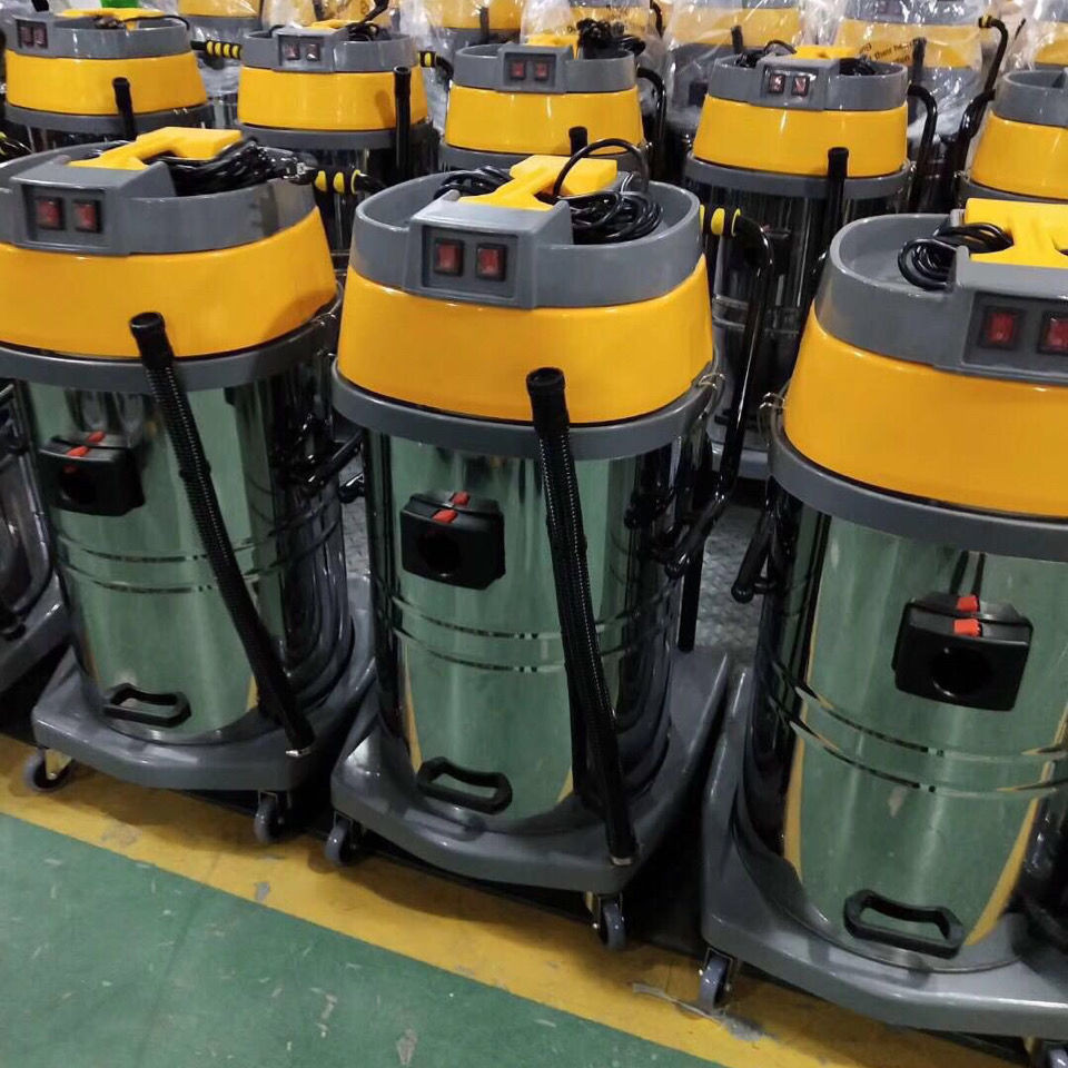 Industrial Vacuum Cleaner High Power Dual Motor Large Capacity70L Wet ...