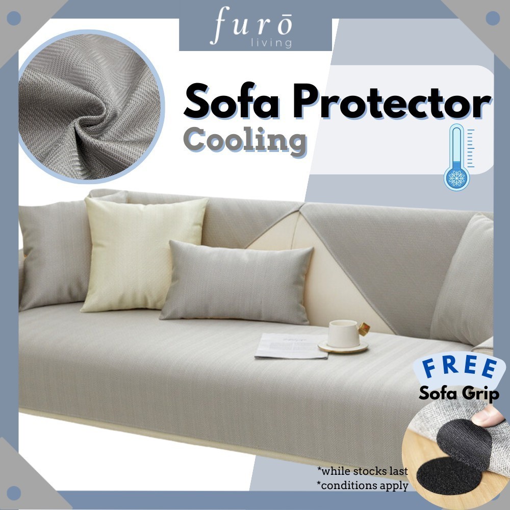 🇸🇬 1/2/3/4 Seater Cooling Silver Sofa Cover, Sofa Cover Protector with ...