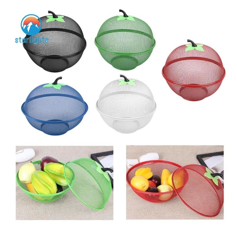 [ Mesh Fruit Basket with Lid Metal Wire Basket for Restaurants Kitchen ...