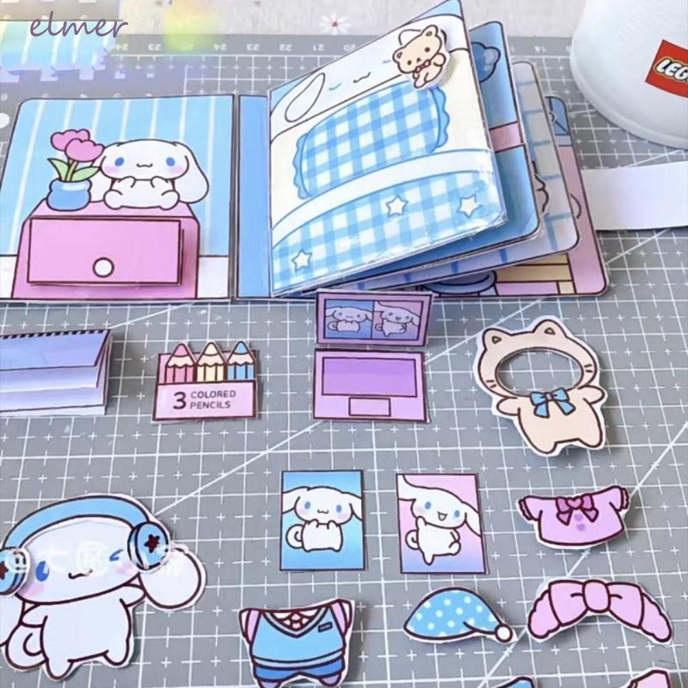 ELMER Sticker Games Melody Quiet Book, Kuromi My Melody Handmade Diy ...