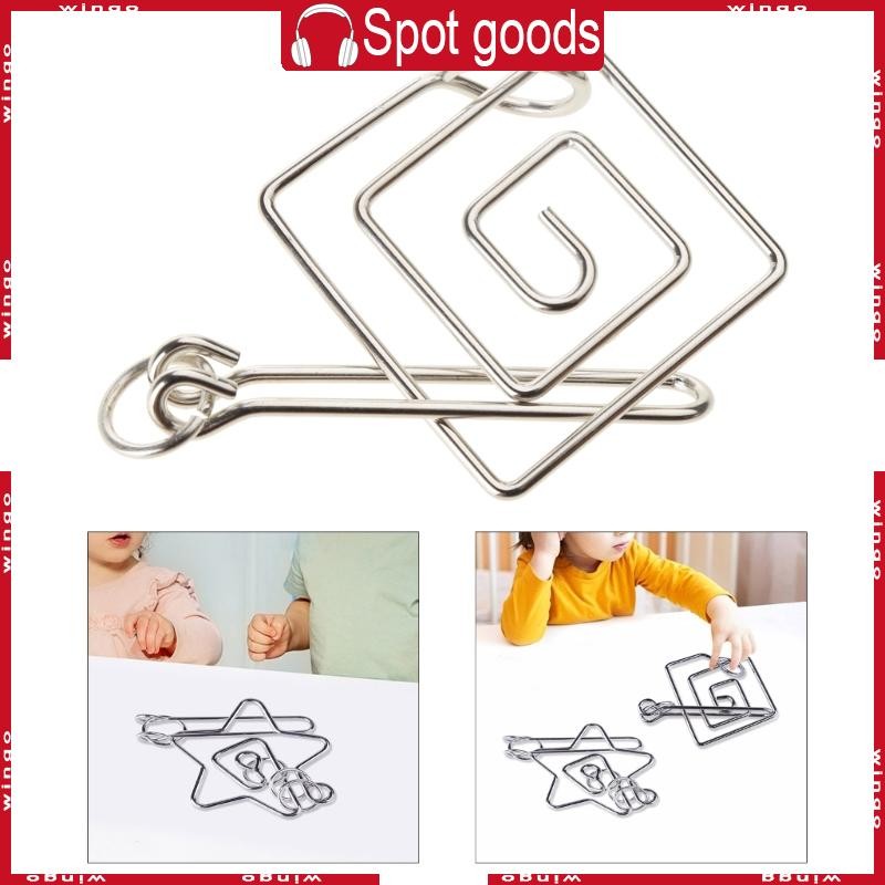 WIN 3D Metal Chain Link Rings Puzzle Maze Toy Fun IQ Brain Game Family ...
