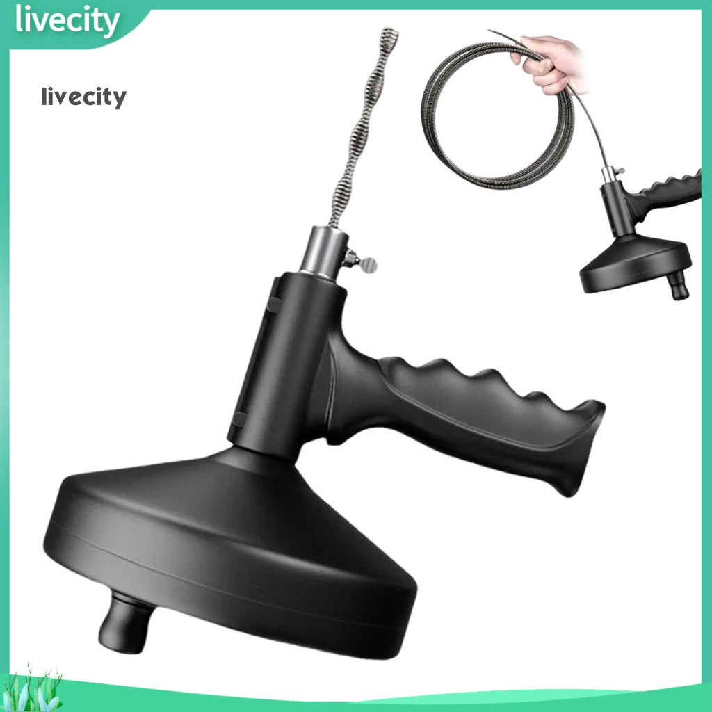 livecity| Ergonomic Pistol Grip Tool Drainage Auger Powerful Drain ...