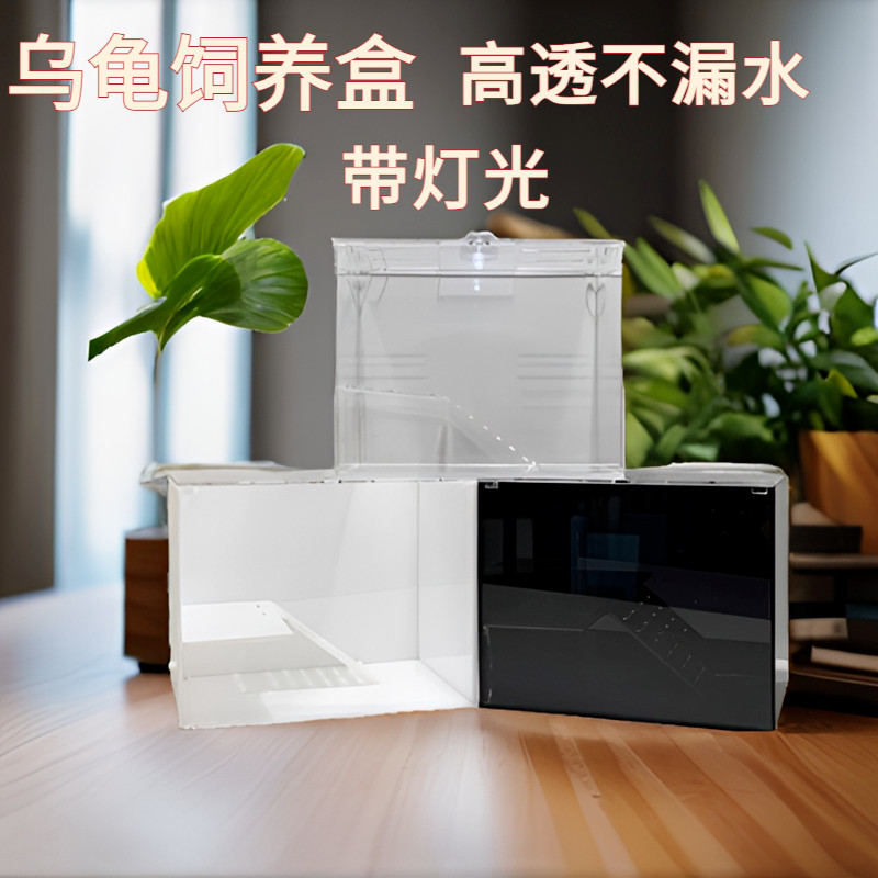 Acrylic Turtle Tank Desktop with Basking Platform Dormitory Landscaping ...