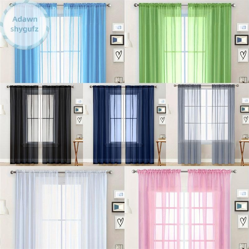 Adfz Chiffon Sheer Window Curtains For Living Modern Simple Curtain ...