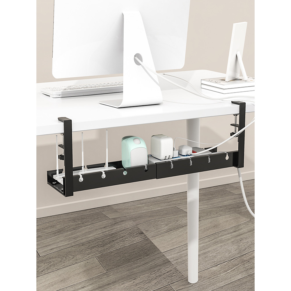 Under Desk Cable Management Rack Desktop Router Holder Power Strip ...