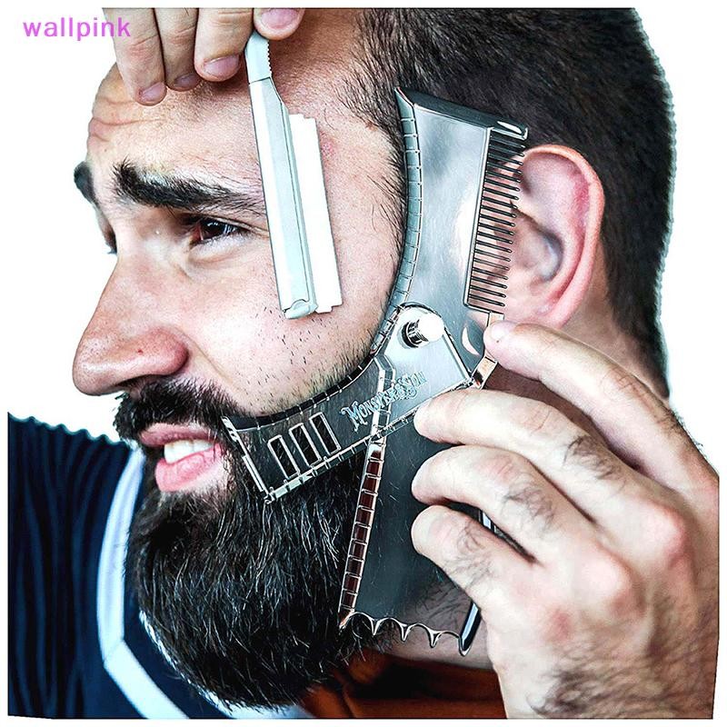 wallpink Adjustable Beard Shaping Tool Men Portable Styling Stencil ...