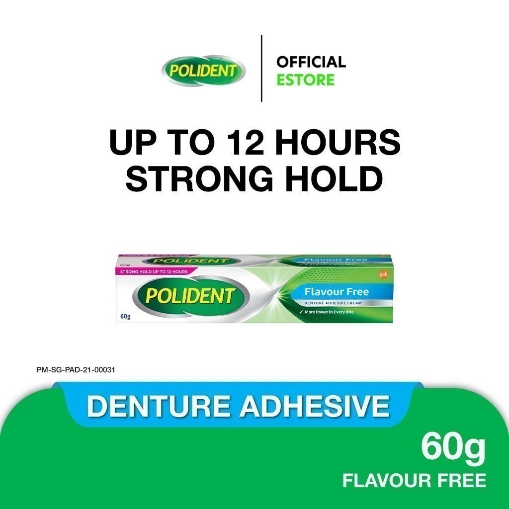 POLIDENT Denture Adhesive Cream, Strong 12 Hour Hold, Increase in Bite ...