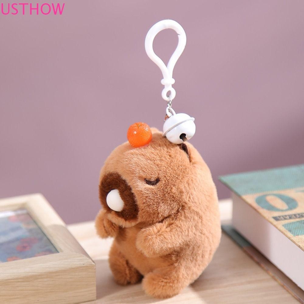 USTHOW Plush Capybara Tail Wagging Keychain, Wagging Tail Cartoon Wag ...