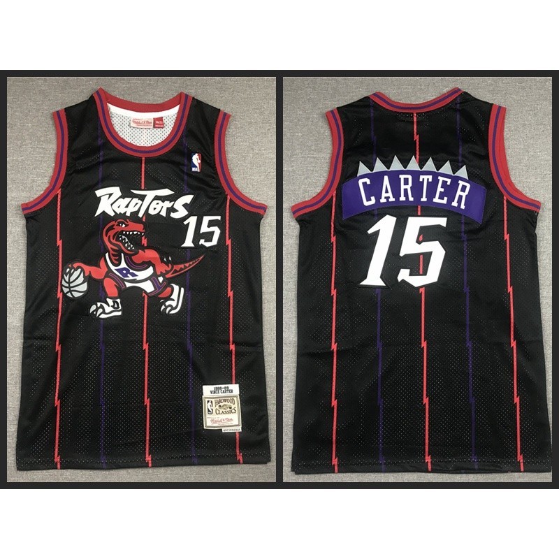 Homens Toronto Raptors #15 Vince Carter Vintage Red NBA Basketball ...