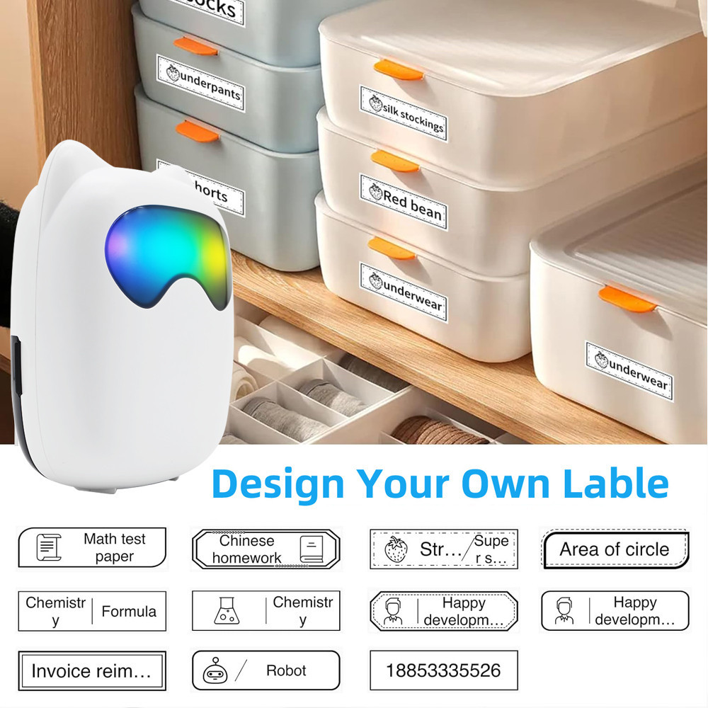 Portable Mini Label Printer Photo Thermal Adhesive Labels Printers ...