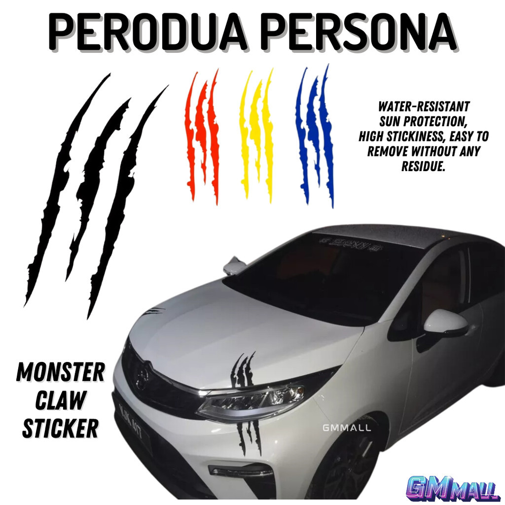 PROTON PERSONA Monster Claw Scratch Mark Decal sticker Bumper lamp ...