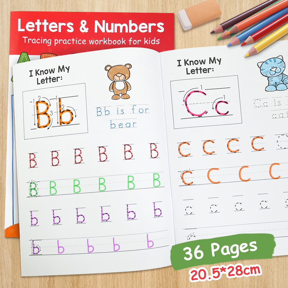 36Pages Letter & Number Tracing Practice Workbook for Kids Toddlers ...