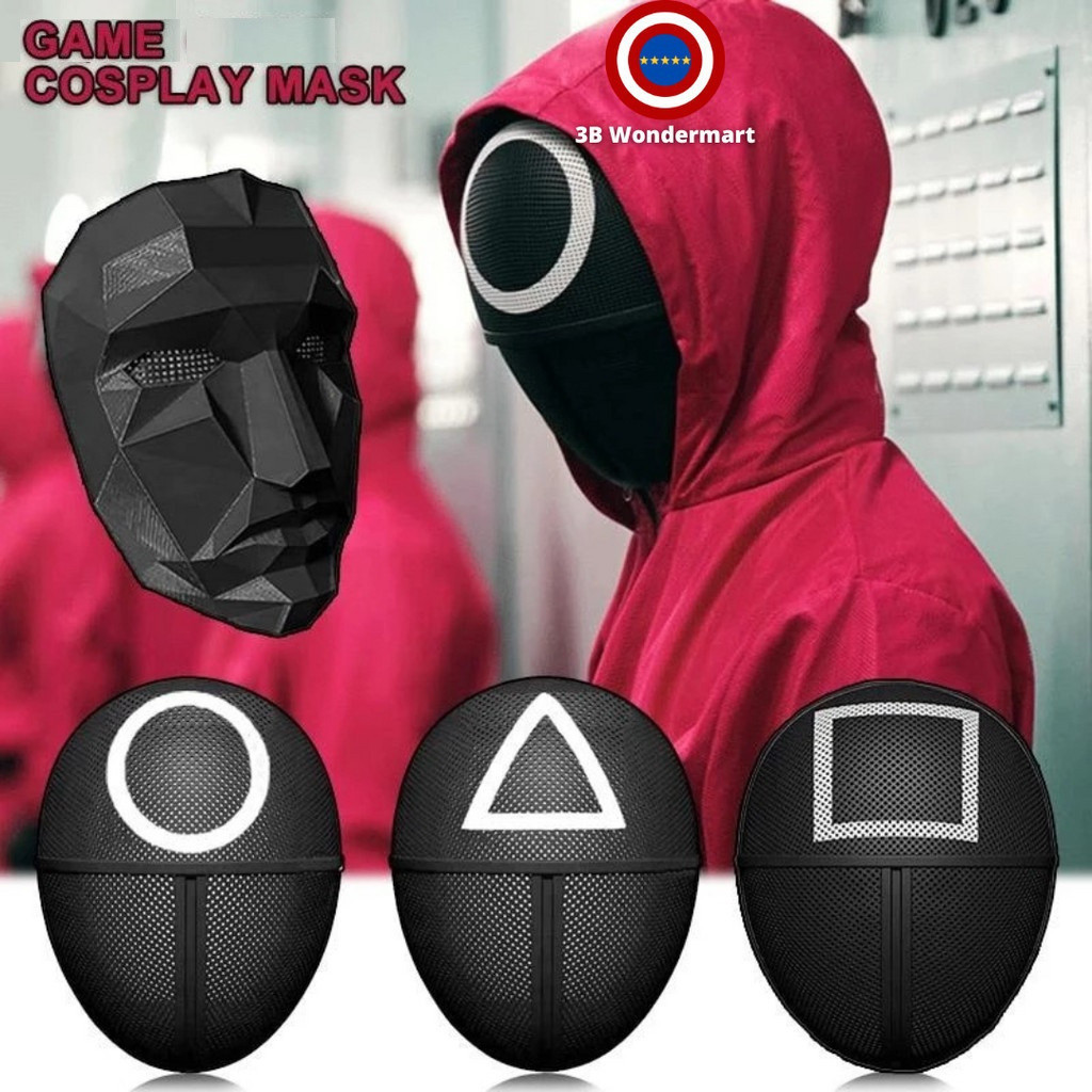 Game Cosplay Costumes Mask Villain Role Play Props Red Uniform Set ...