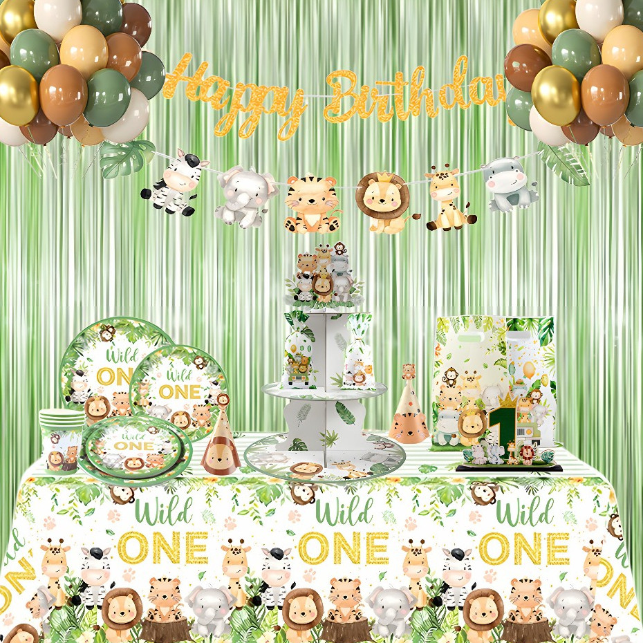 Safari Theme Party Decorations Jungle Animal Backdrop Safari Balloon ...