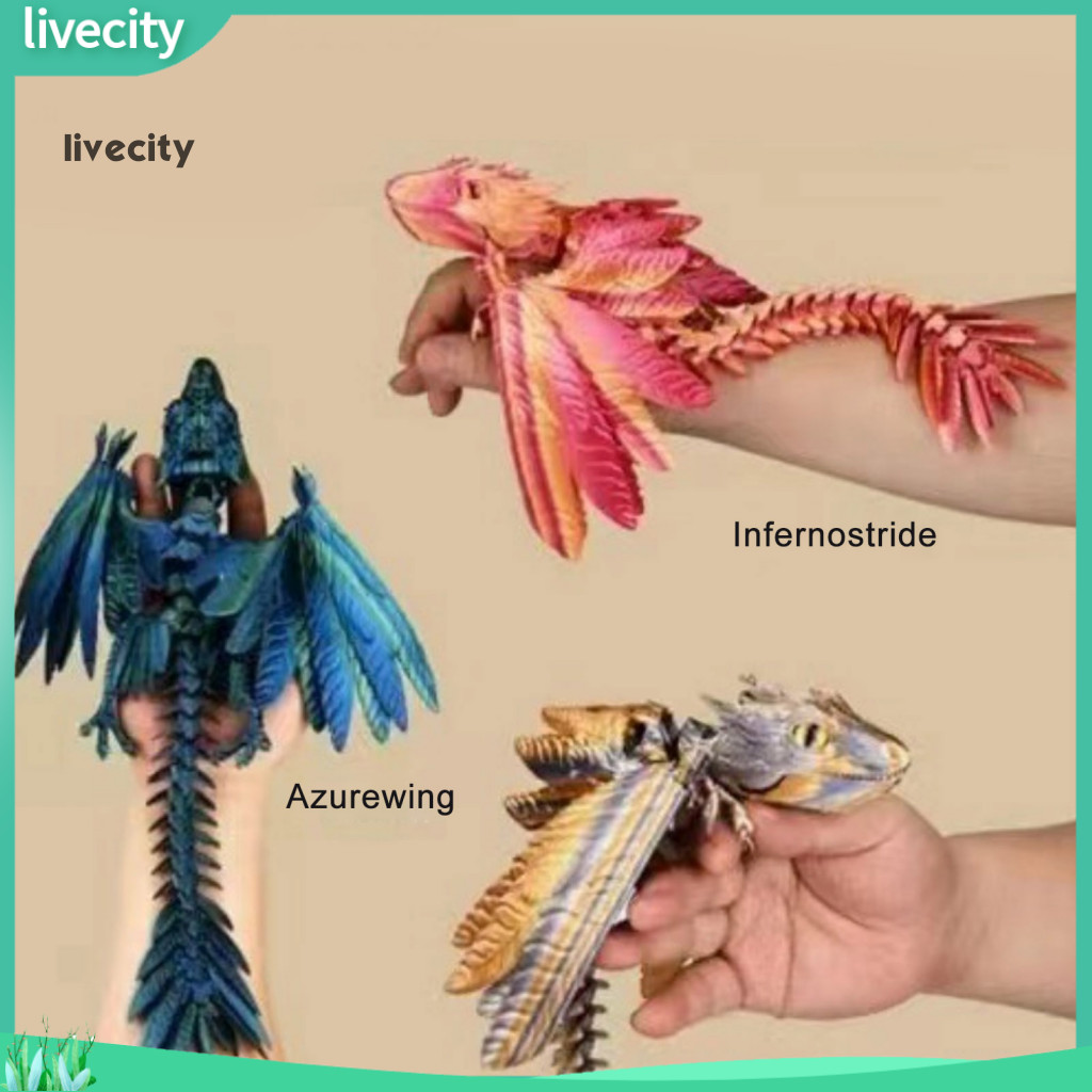 livecity| Collectible Dragon Figure Feathered Dragon Toy Articulated ...