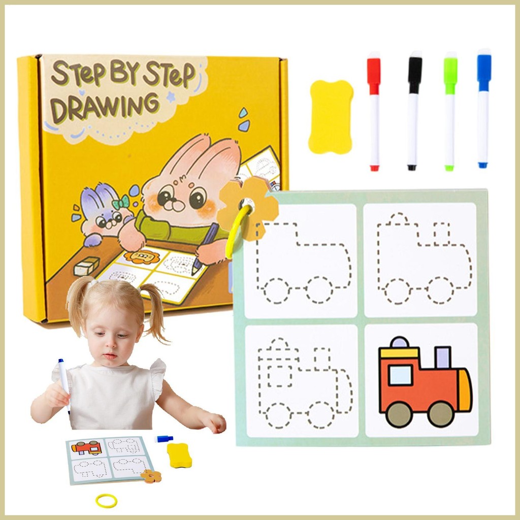 Tracing Book Reusable Tracing Books for Kids Ages 3-5 Novelty Stick ...