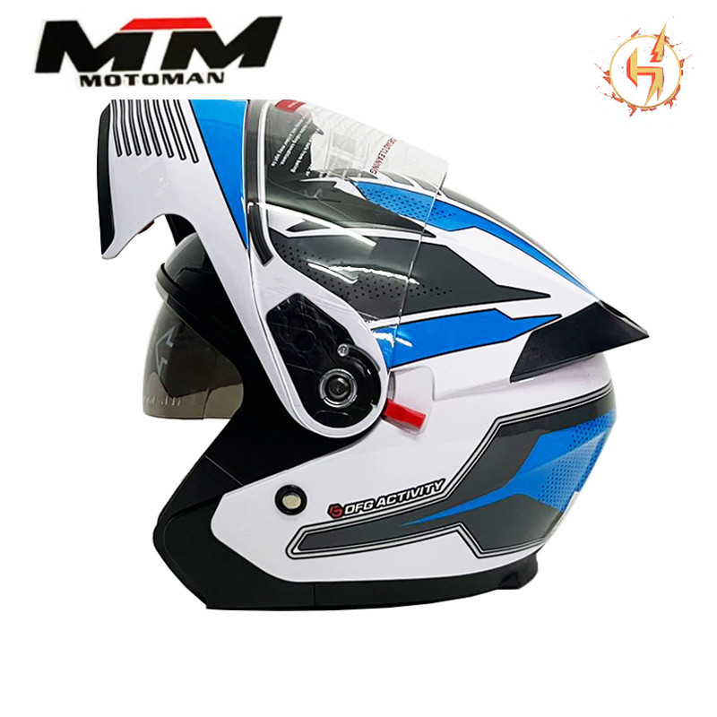 MTM Helmet M516 motorcycle helmet open face double visor motor helmet ...