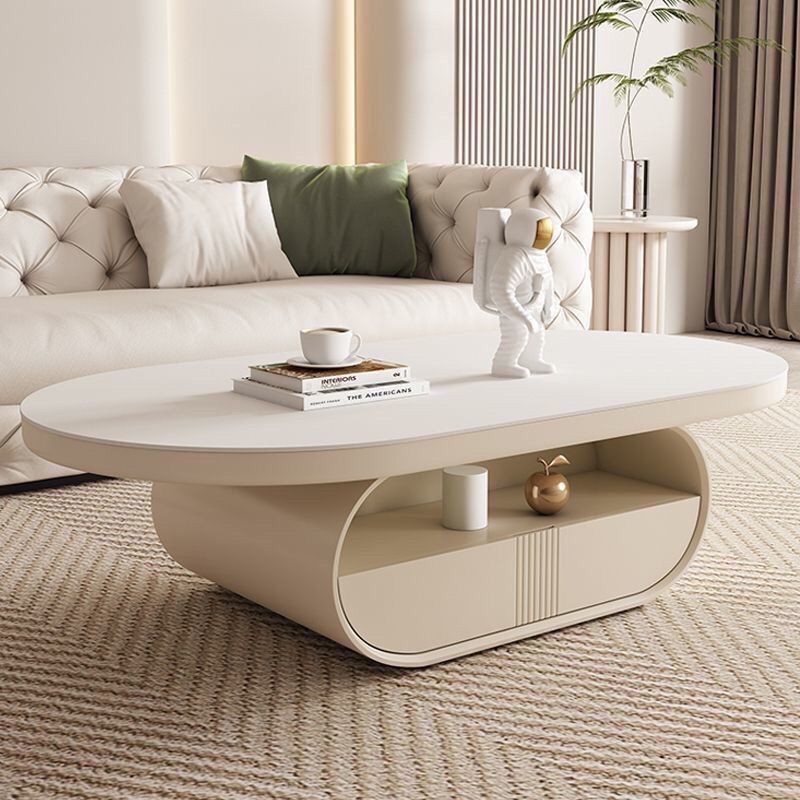 Elliptical coffee table sized apartment with rock slab and quiet wind living room for household ...