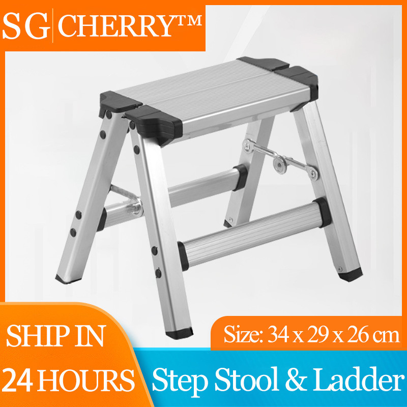 【SG stock】cherry™ 1PCS Step Stool & Ladder Foldable 2 IN 1 Aluminium ...