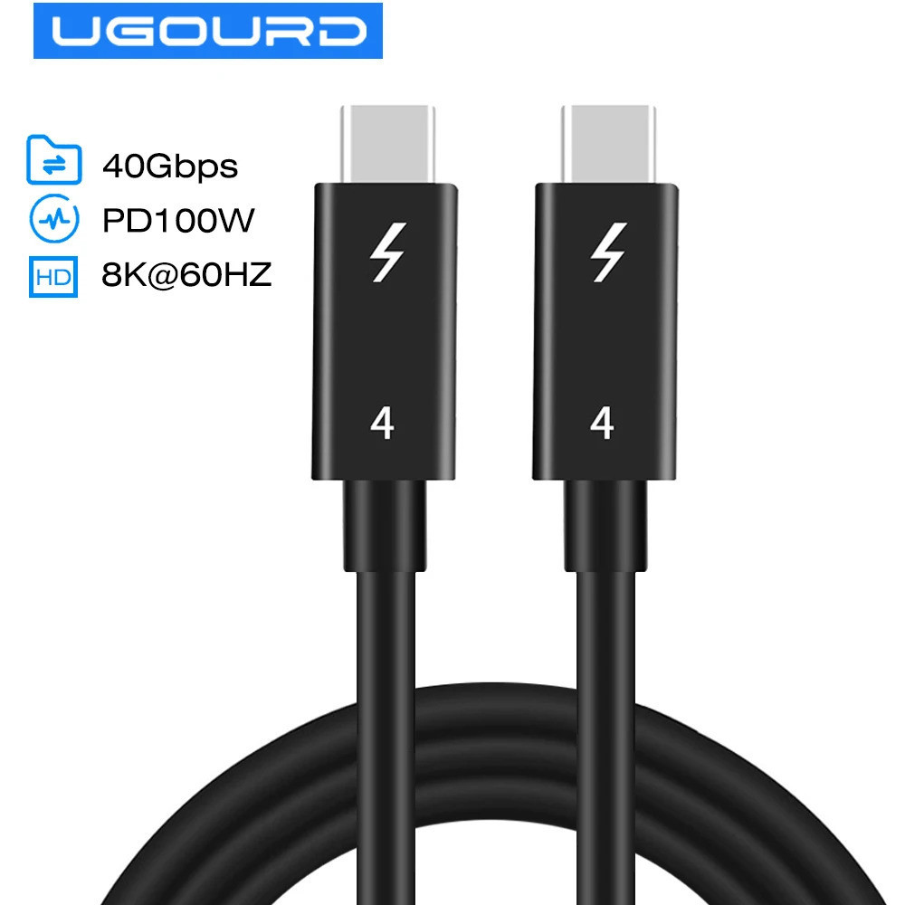 2m Thunderbolt 4 coaxial cable USB4 type c to type c 40Gbps PD 100W ...