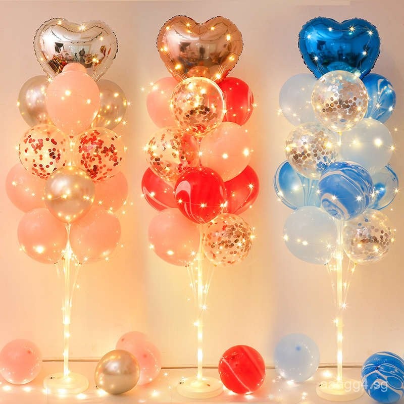 Glowing Floor Column Balloon Table Float Birthday Decoration Scene ...