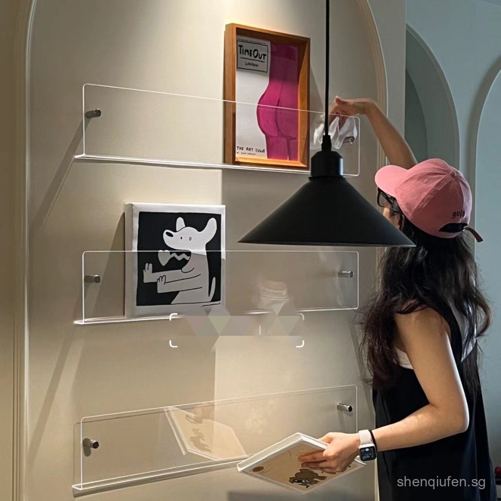 ins Wall Hanging Bookshelf and Storage Shelf Acrylic pc Picture Book ...