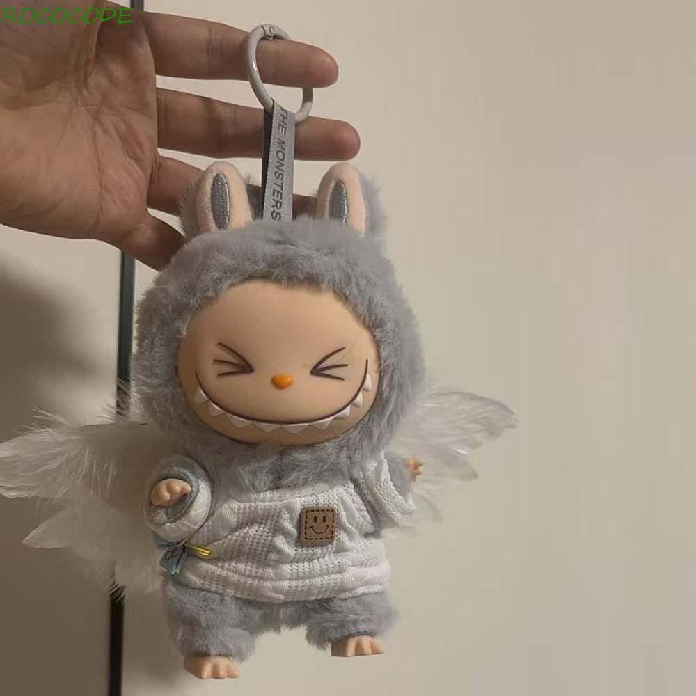 ROCOCODE Angel Labubu Plush Doll, Cartoon Keychain Anti-lost Labubu ...