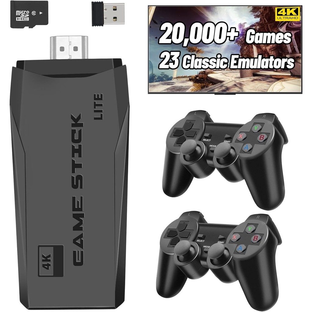 Wireless Retro Game Console Retro Game Stick with Built-in 23 Emulators ...