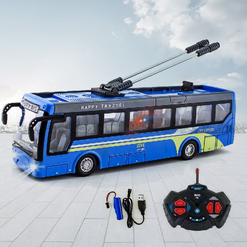 New Luxury Remote Control Lighting Single-Layer Bus Rechargeable Bus ...