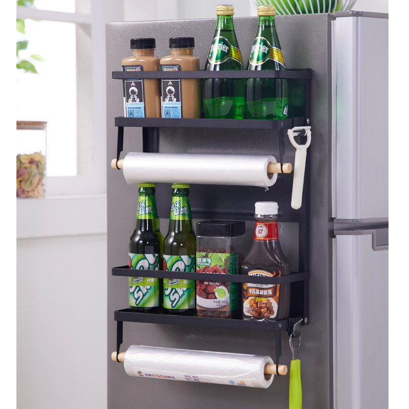 Refrigerator Storage Rack Side Organizer Multi-Functional Wall-Mounted ...