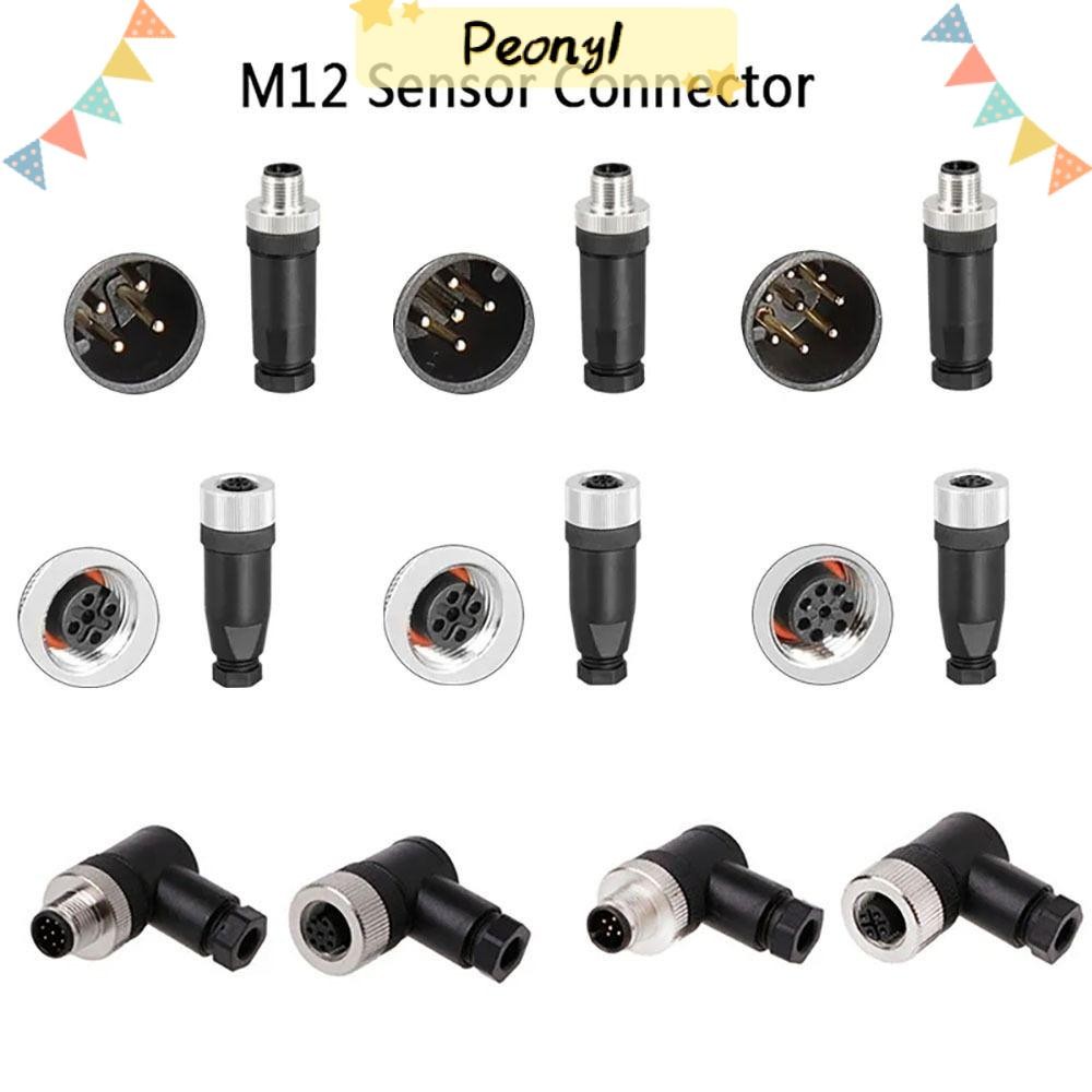 PDONY M12 Sensor Connector, Male Female Socket Connector M12 Aviation ...