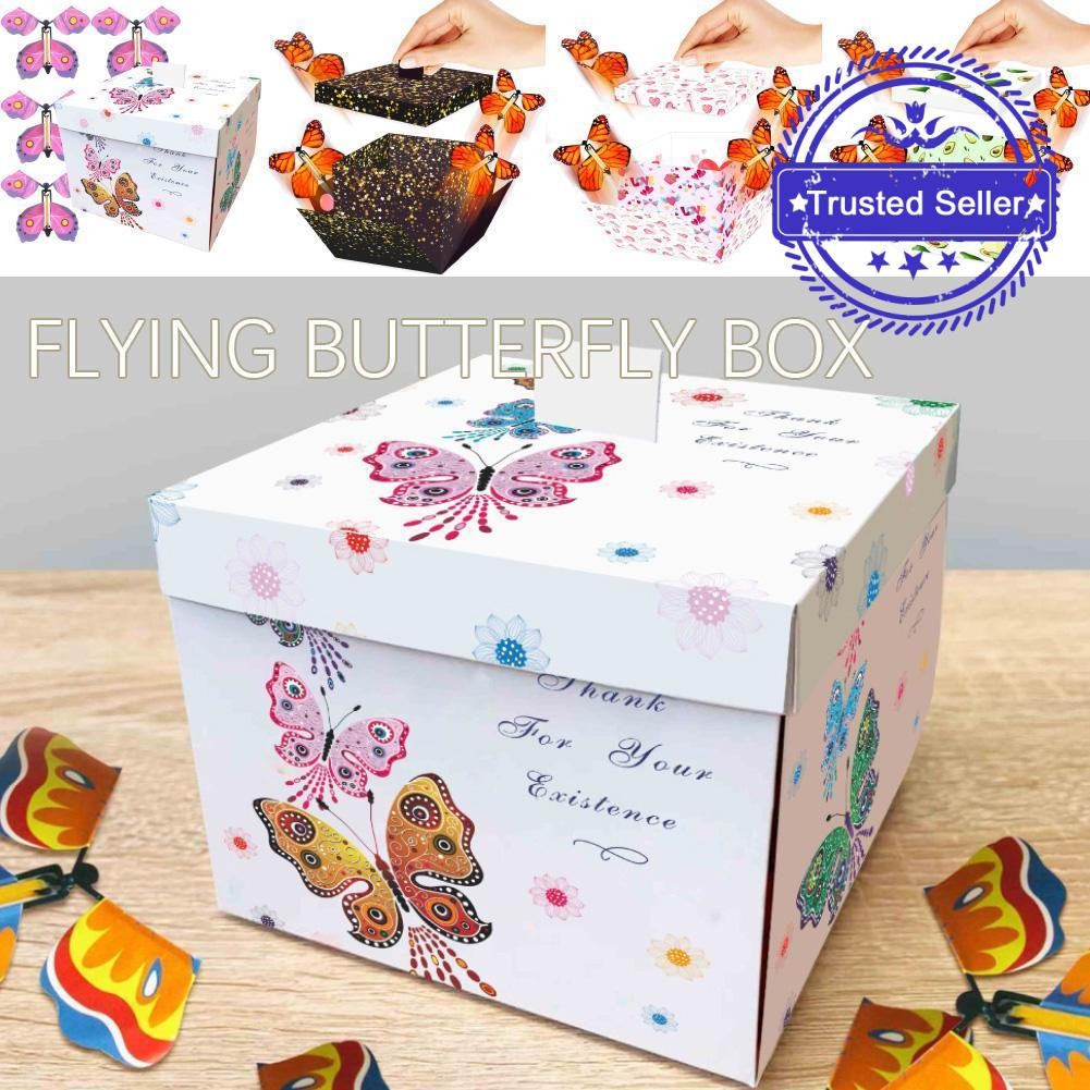 New Explosion Gift Box Surprise Flying Butterfly Box Birthday Party ...