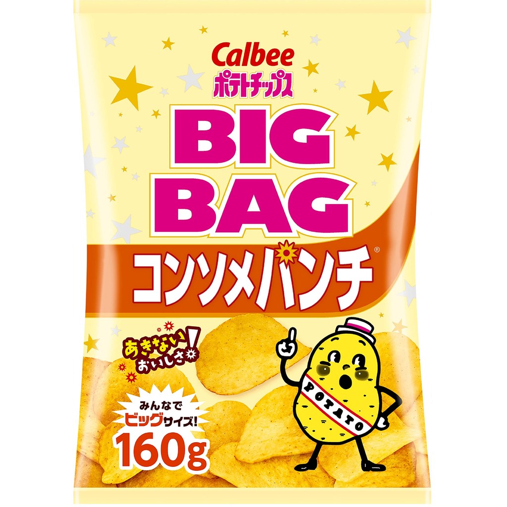 Potato chips Calbee Potato Chips Big Bag Consomme Punch 160g x 12 bags ...