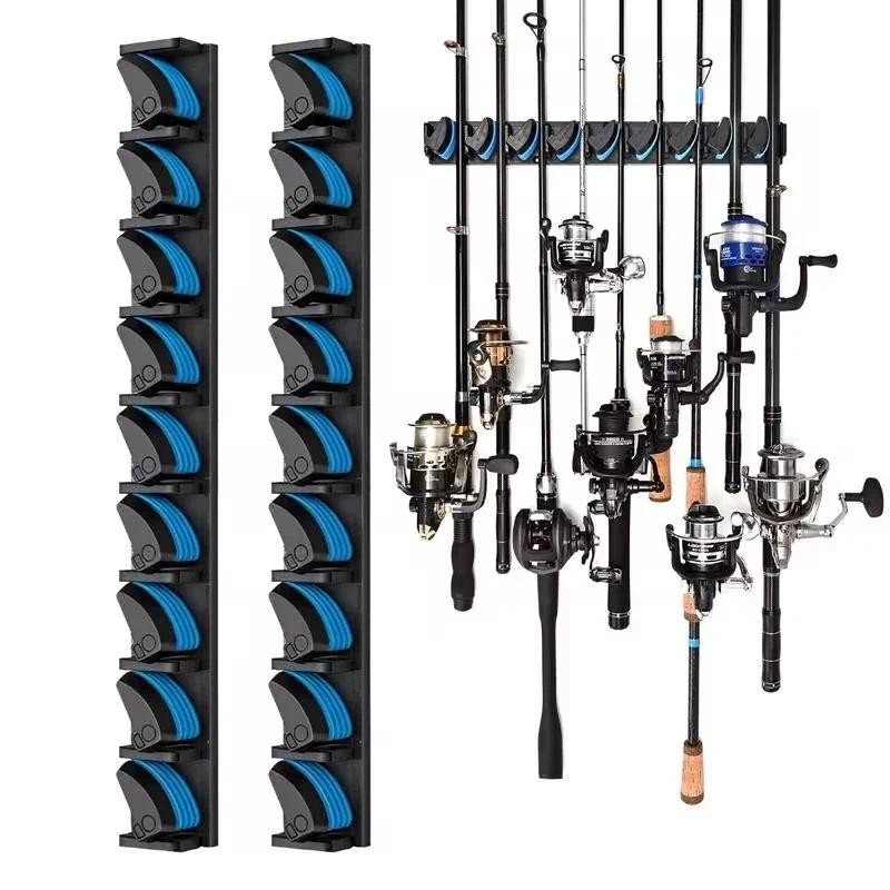 3/9 Holes Wall Mounted Fishing Rod Rack Wall-Mounted Fishing Rod ...